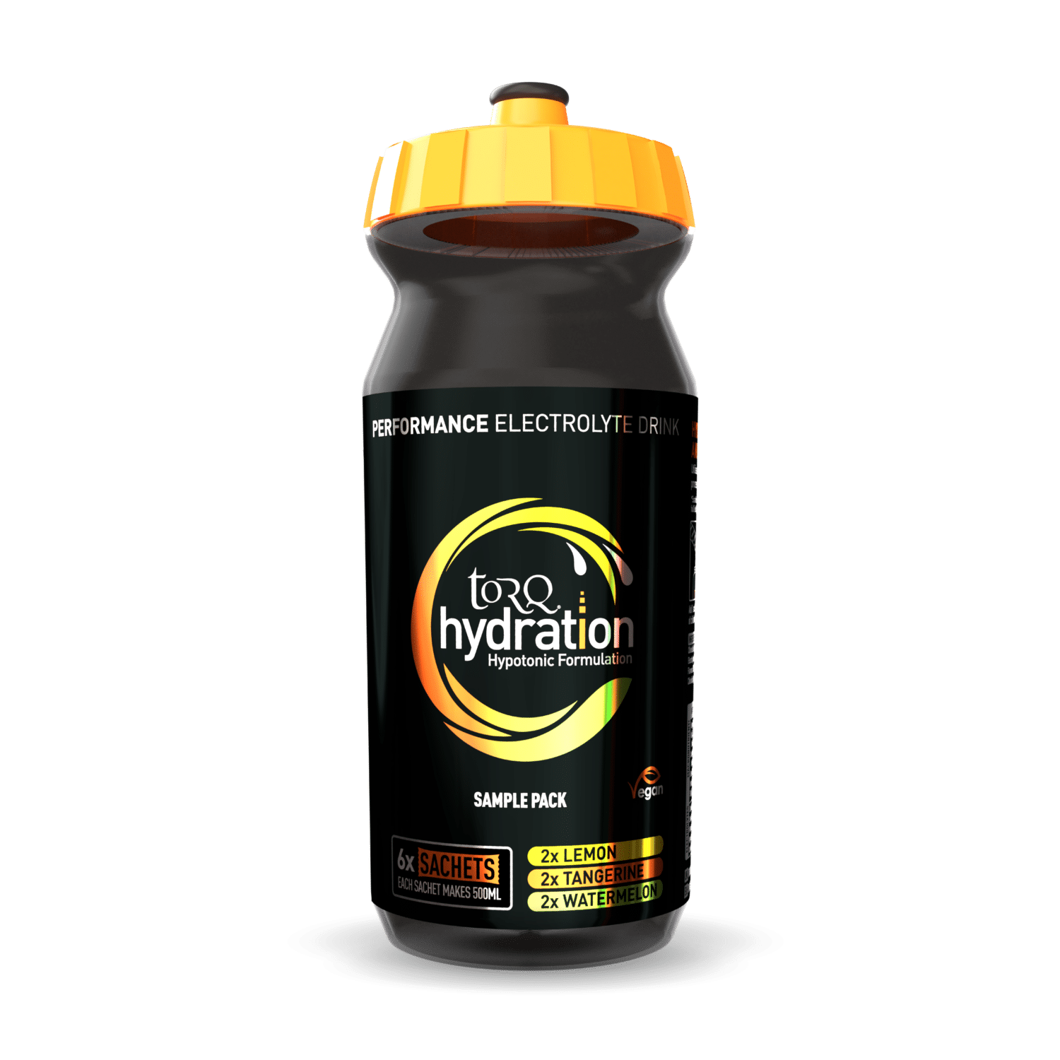 TORQ Hydration 500ml Bottle + 6 Hydration Drink Sachets - E-Power